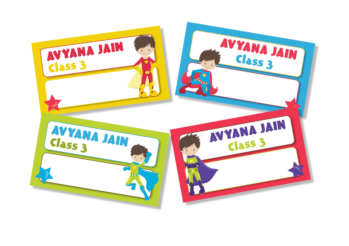 School Book Label Stickers - Super Hero / Label Shabel – Labelshabel