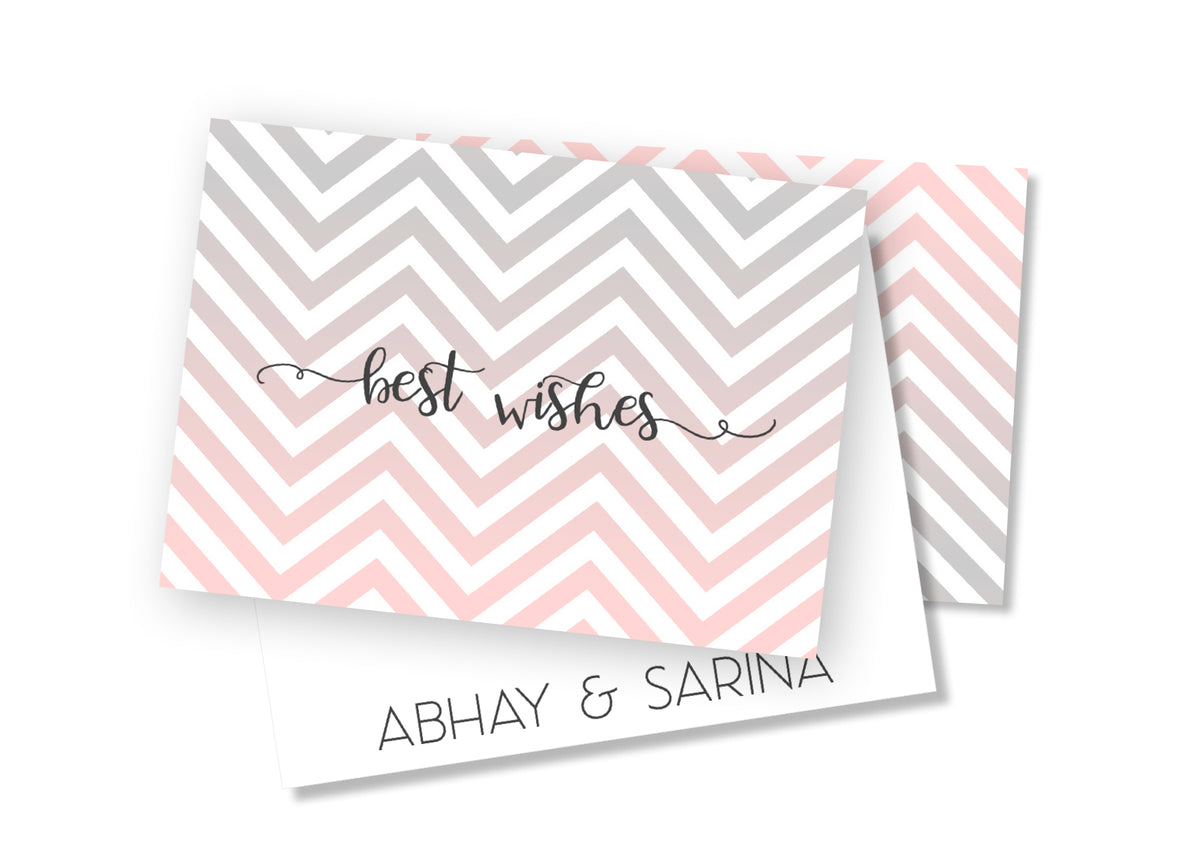 Personalised Folded Card - Pink Chevron / Label Shabel – Labelshabel