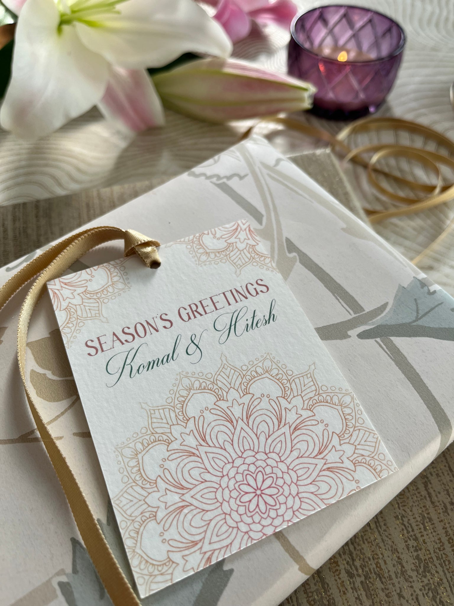 Personalised Ribbon Tags - Mandala – Labelshabel