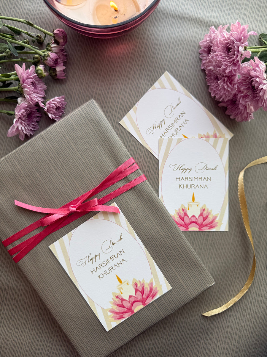 Personalised Ribbon Tags - Lotus Lit – Labelshabel