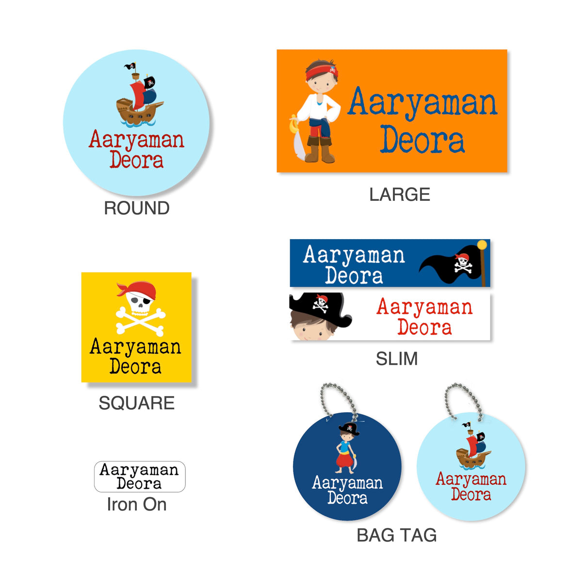 Waterproof Name Labels -Pirates / Label Shabel – Labelshabel