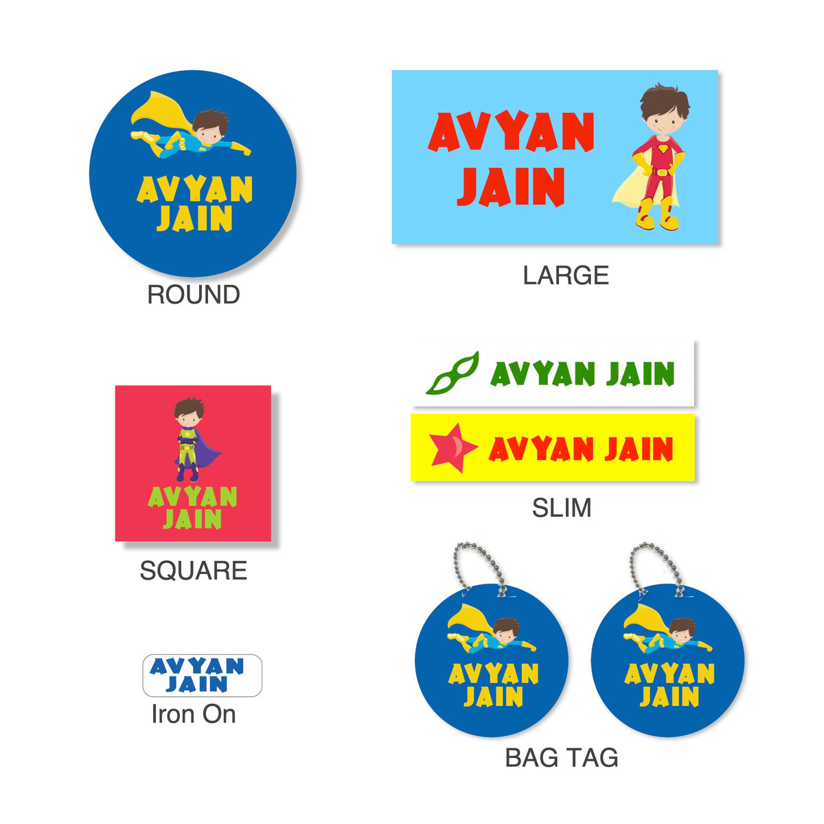 Waterproof Name Labels for Kids -Super hero / Label Shabel – Labelshabel