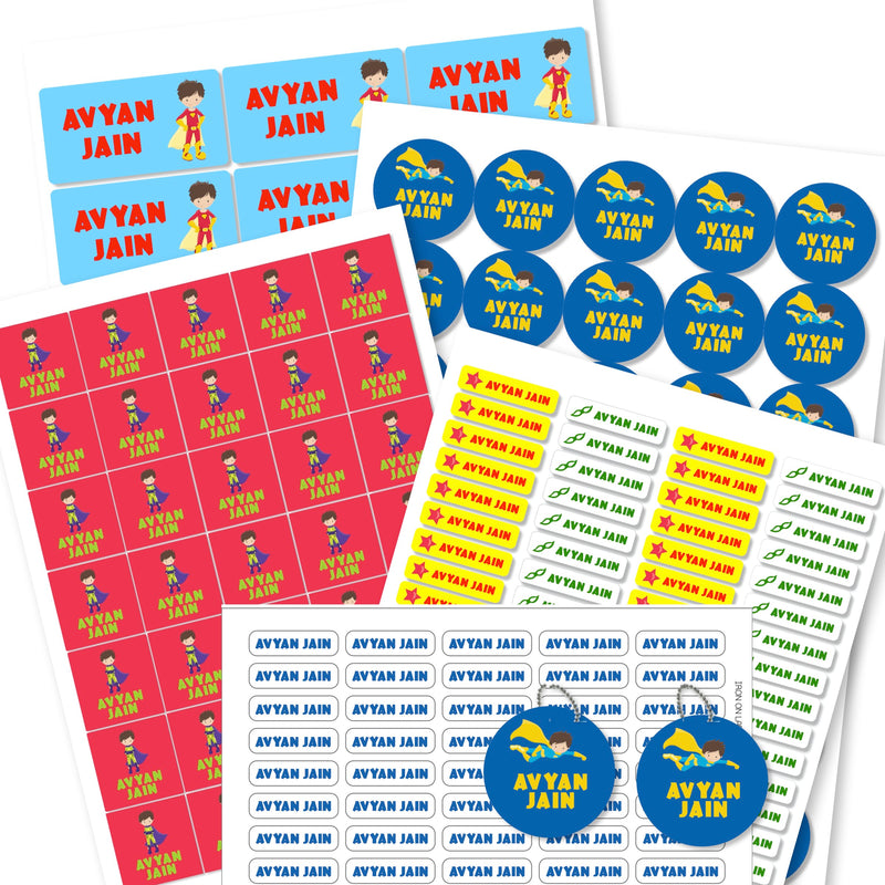 Waterproof Name Labels for Kids -Super hero / Label Shabel – Labelshabel
