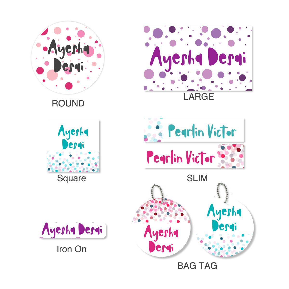 Waterproof Name Labels -Polka / Label Shabel – Labelshabel