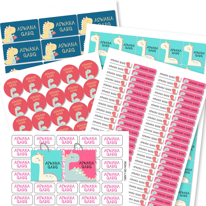 Waterproof Name Labels for Kids - Dino Girls Label Shabel – Labelshabel
