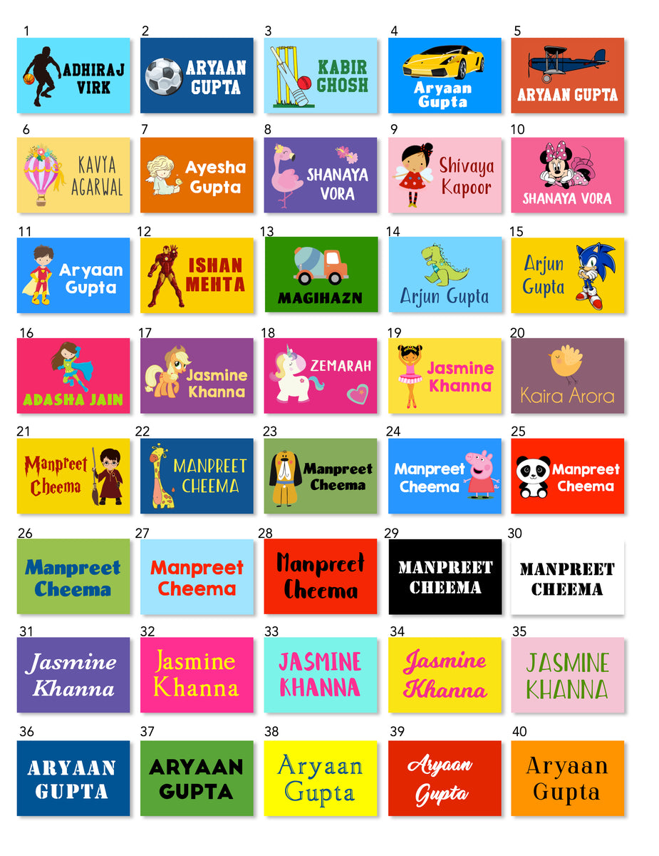 Personalised Waterproof Name Labels - Medium Labels / Label Shabel ...