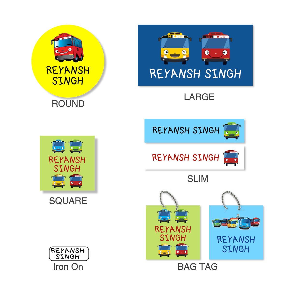 Waterproof Name Labels for Kids - Tayo Bus / Label Shabel – Labelshabel