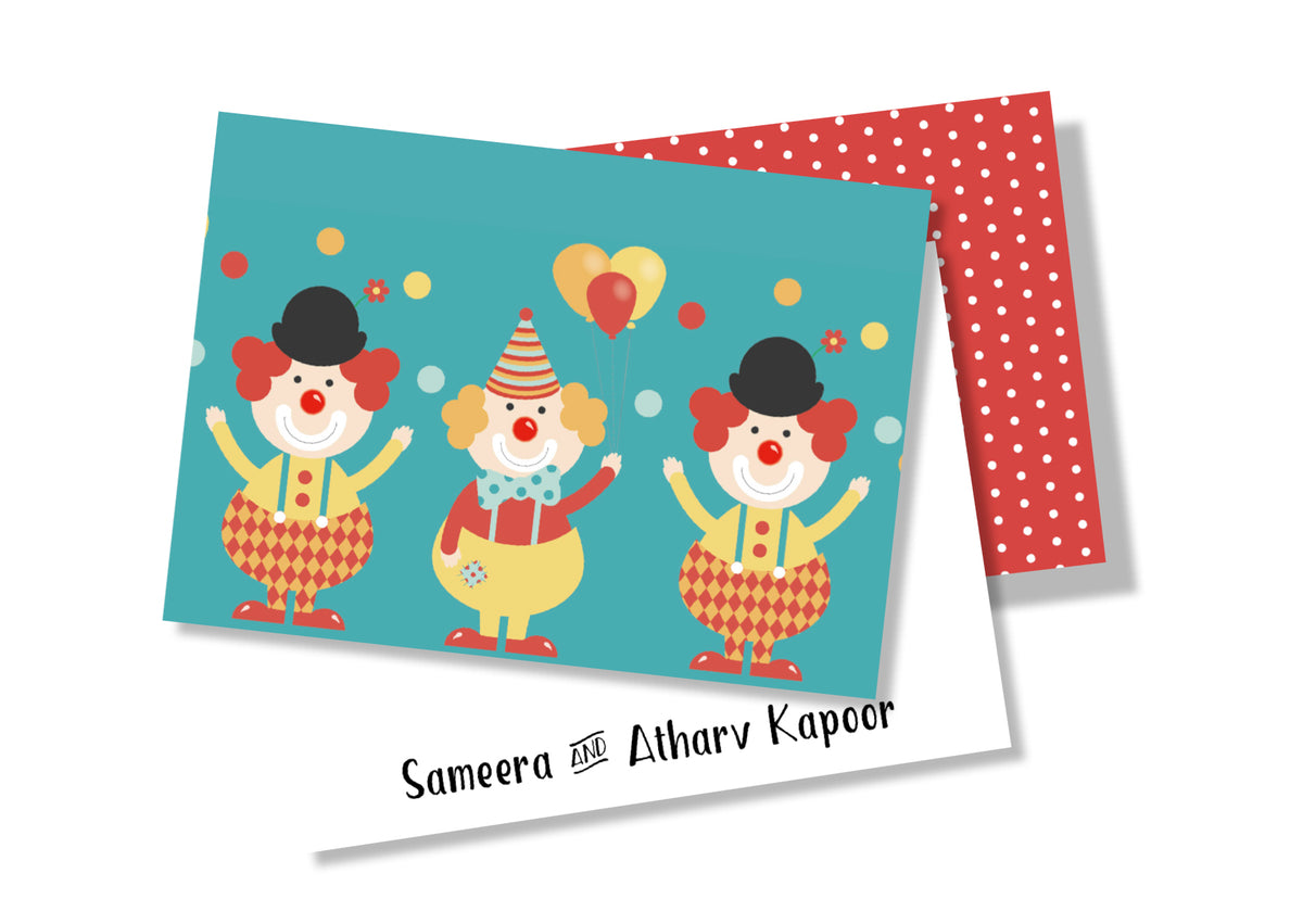 Personalised Folded Card - Clown – Labelshabel