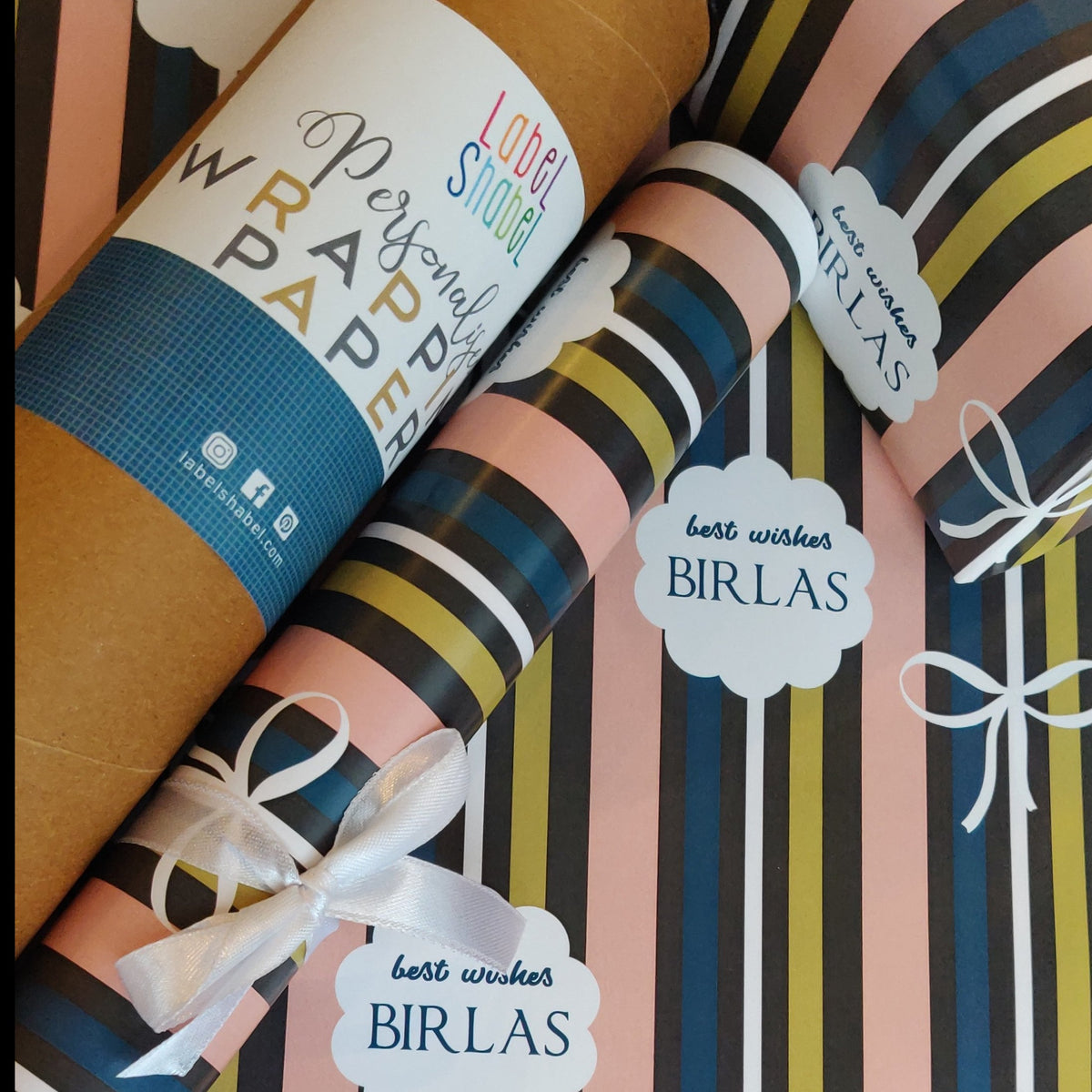 Personalised Wrapping Paper -In Line /Label Shabel – Labelshabel