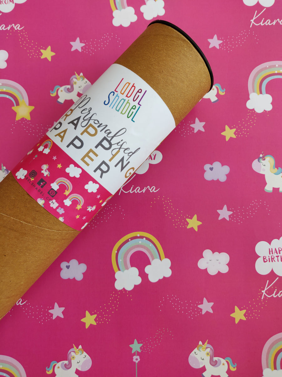 Personalised Wrapping Papers - Rainbows and Unicorns / Label Shabel ...