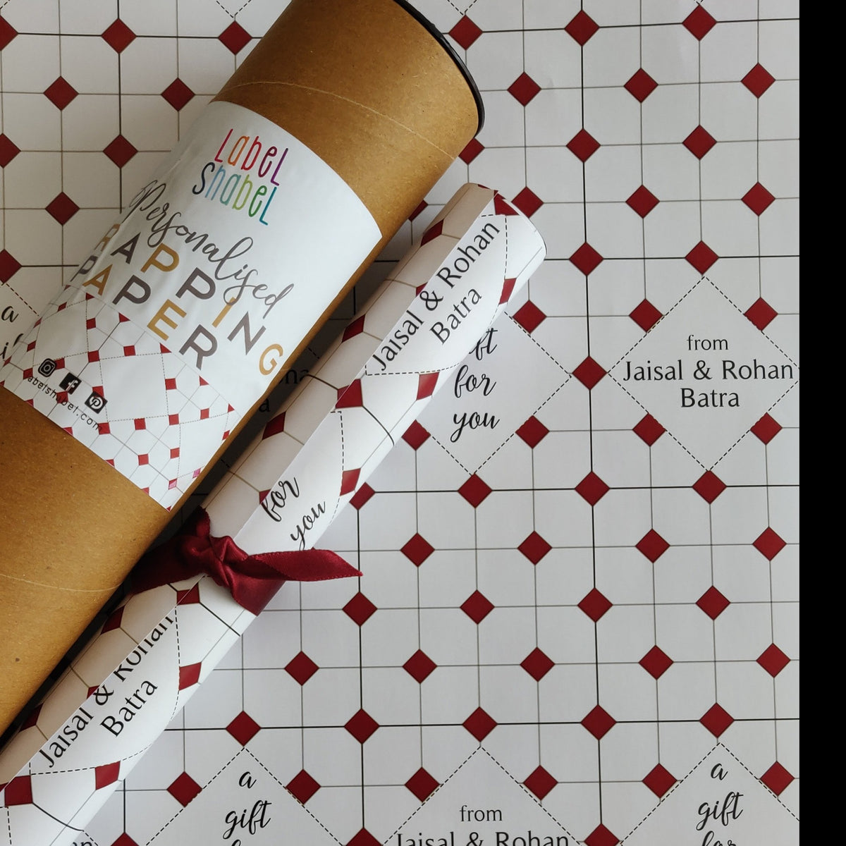 Personalised Wrapping Papers - Chequered / Label Shabel – Labelshabel